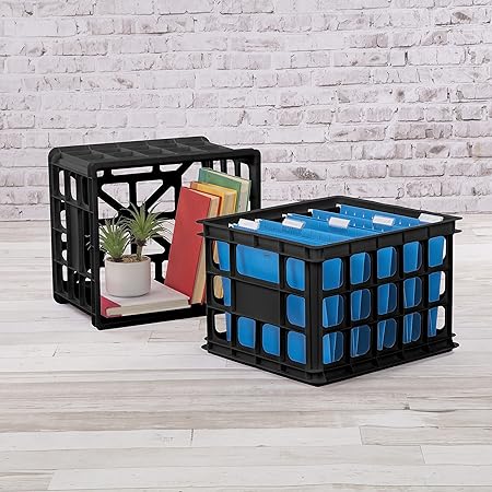 Sterilite Black Storage Crates (6-Pack) - Stackable Bins – My Store