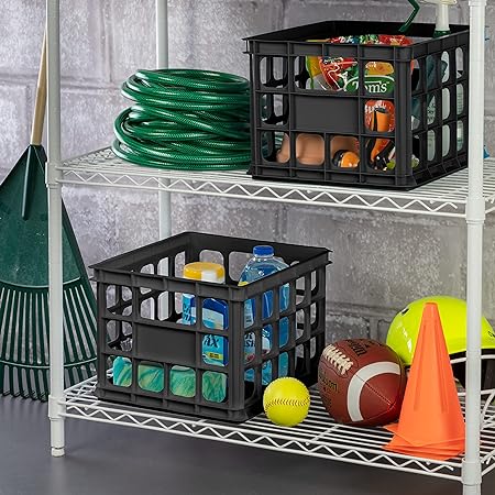 Sterilite Black Storage Crates (6-Pack) - Stackable Bins – My Store