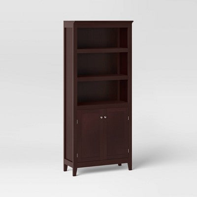 72" Carson 5 Shelf Bookcase with Doors Espresso - Threshold – Household ...